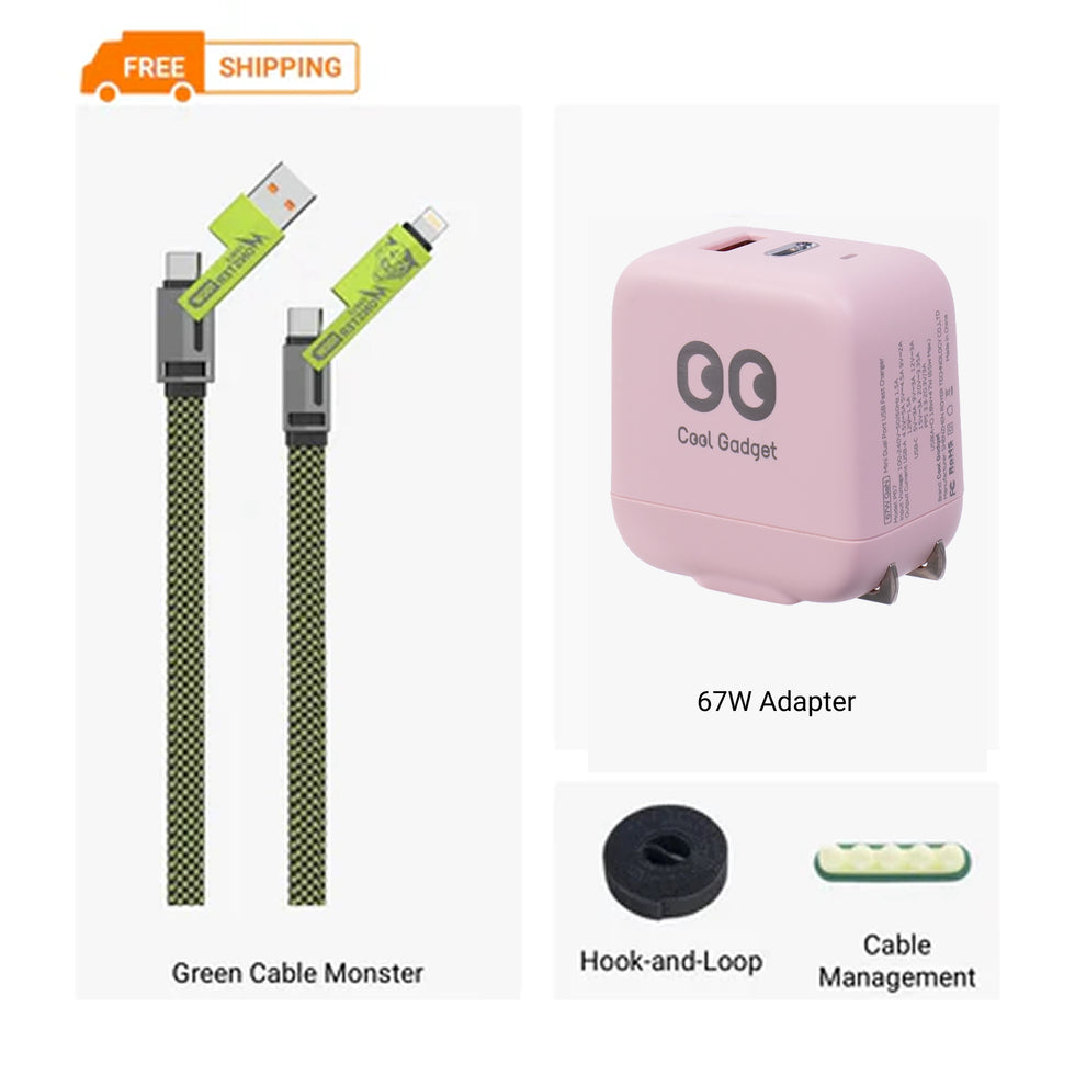 xCool Cable Monster 4-in-1 100W USB-C Charging Cable with Interchangea