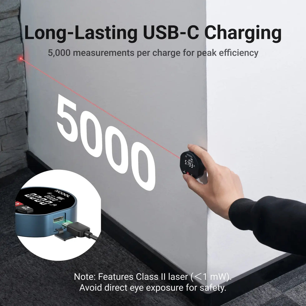 xCool 2-in-1 Rolling Tape Measure & Laser Tape Measure with Digital Re