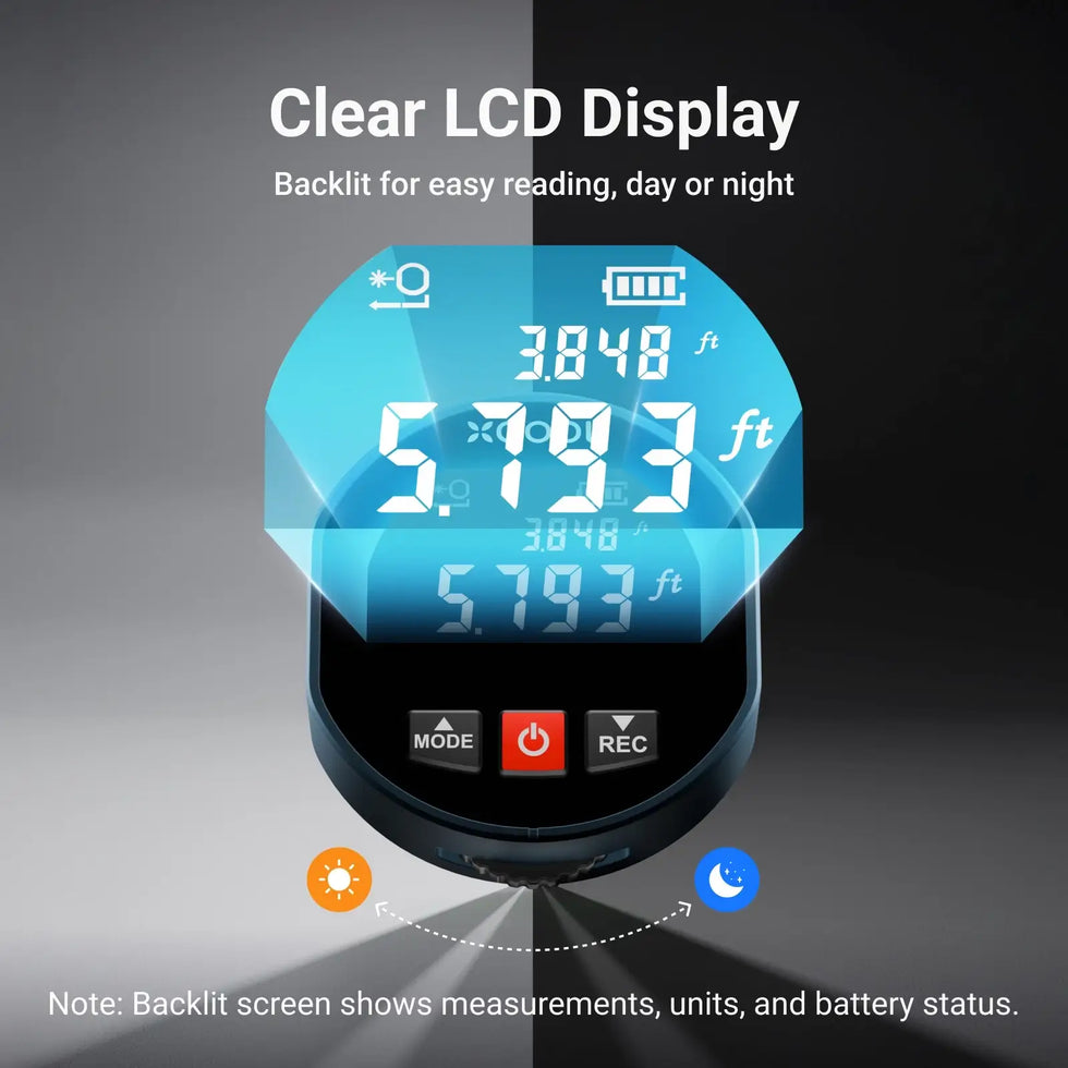 xCool 2-in-1 Rolling Tape Measure & Laser Tape Measure with Digital Re